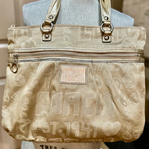 Coach | Bags | Coach Poppy Gold Tote Limited Edition | Poshmark